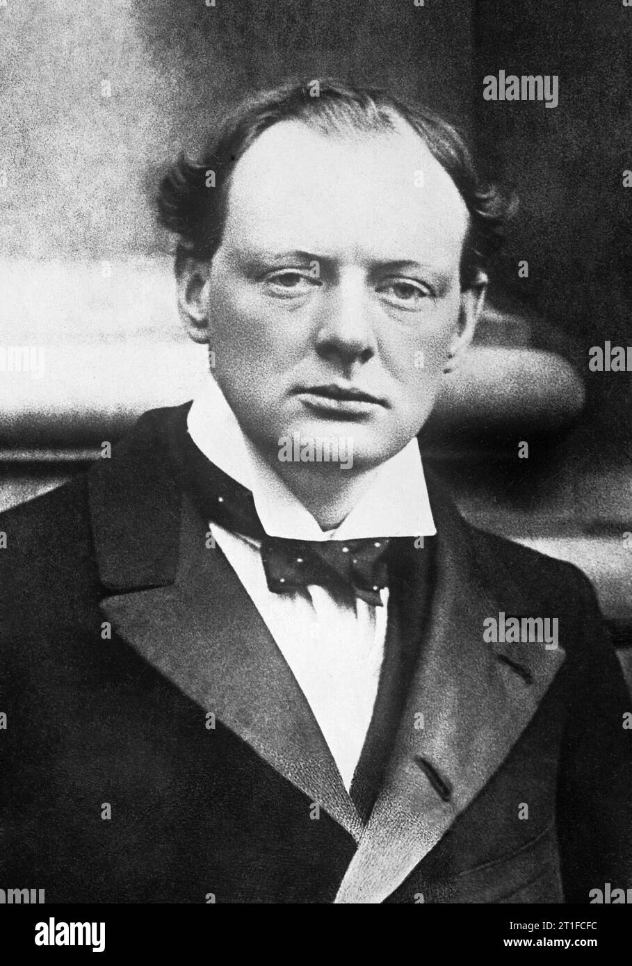 Winston Churchill 1874 - 1965 Head and shoulders portrait of Winston ...