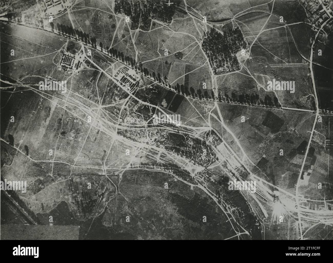 Direct Hits from the Air, Striking R.A.F. photograph showing a British ...