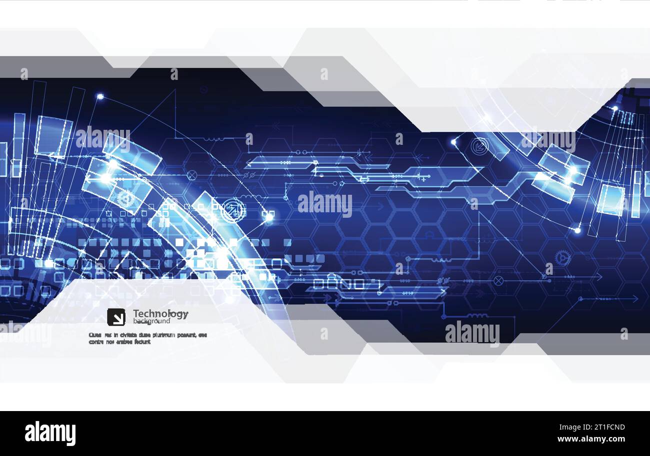 Abstract blue digital communication technology background. Vector ...