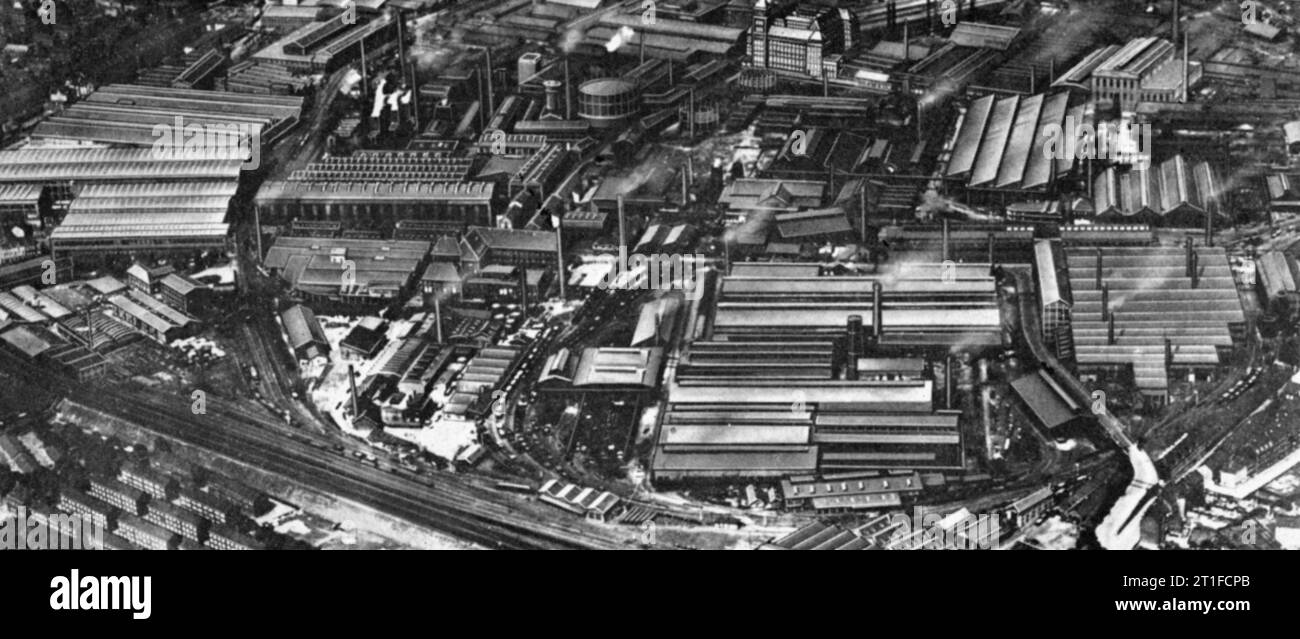 Germany Before the First World War Aerial view of Krupps steelworks in ...
