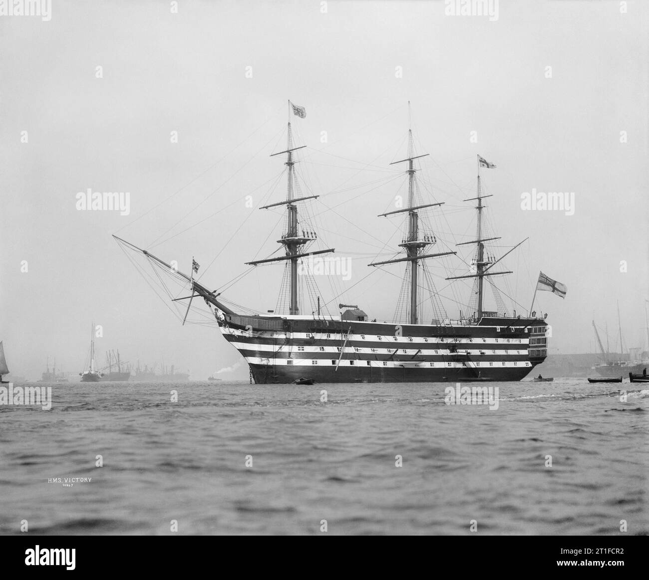 Ships of the Royal Navy HMS VICTORY, Nelson's flagship at the Battle of ...