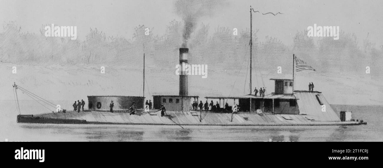 USS Neosho (1863-1873). Watercolor by Oscar Parkes Stock Photo - Alamy