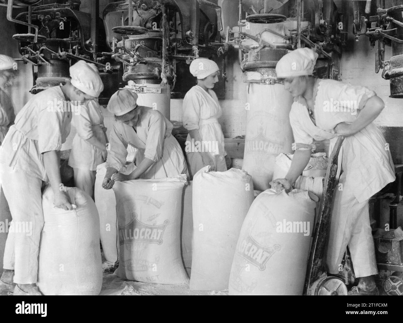 Industry during the First World War- Flour Mill Female workers pack ...
