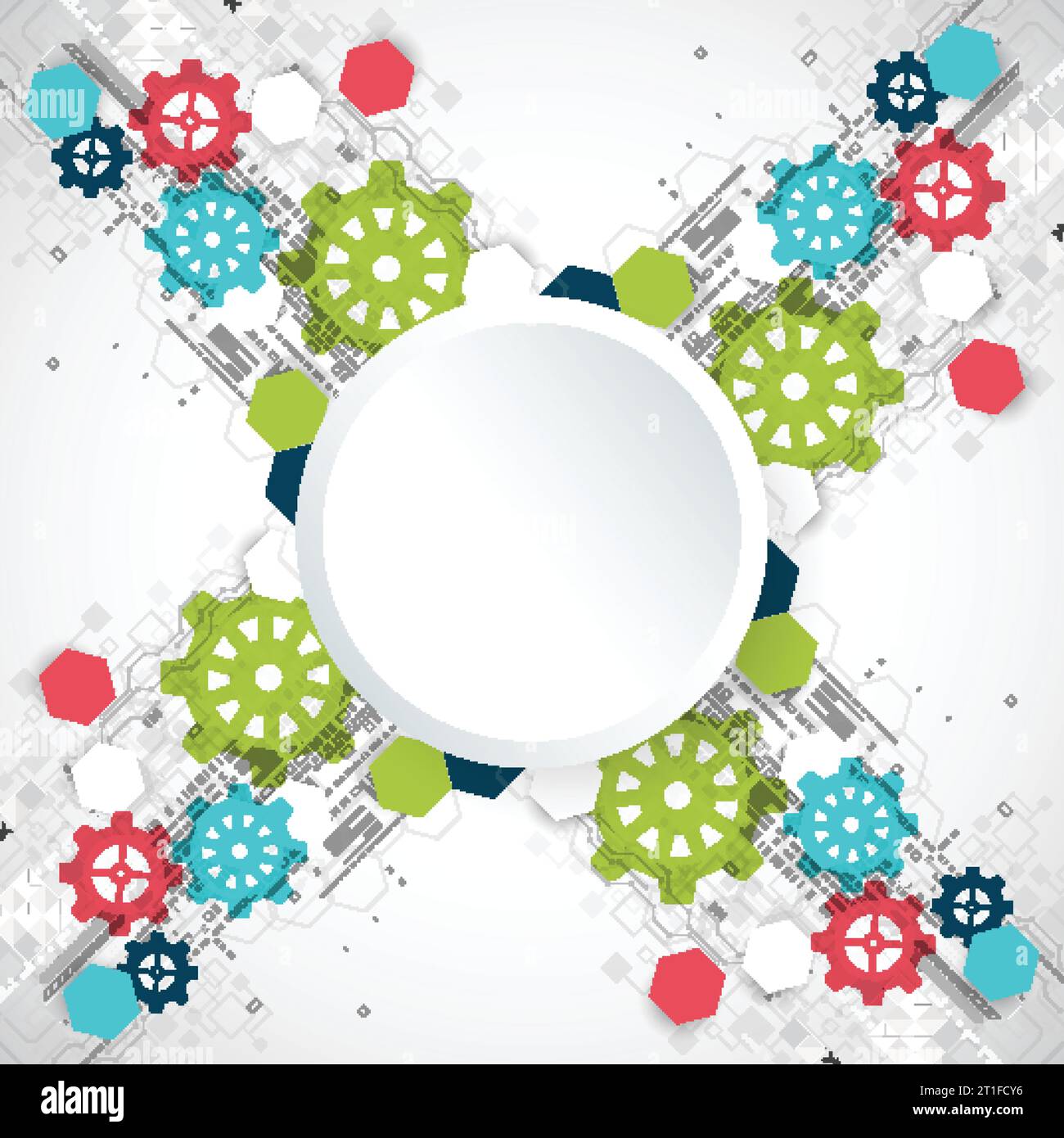 Vector illustration. Cogwheel hi-tech digital technology and ...