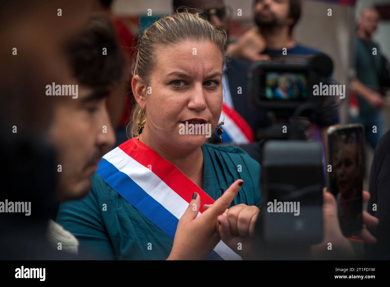 Mathide Panot takes part in a demonstration as part of a nationwide day ...
