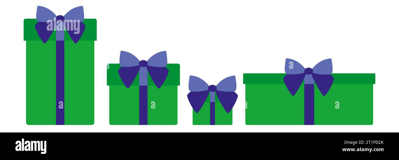 Different Sizes Gift boxes set. Collection of Surprise present boxes ...