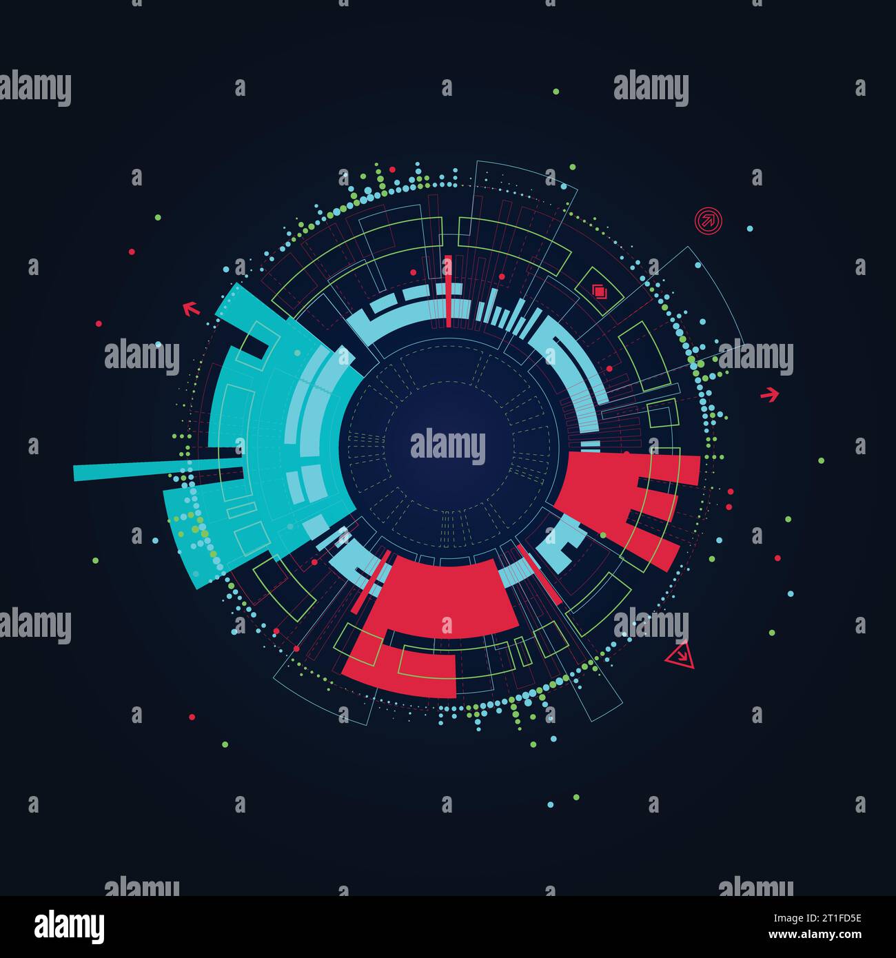 Abstract circle technology concept. Circuit board, high computer color background. Vector ...