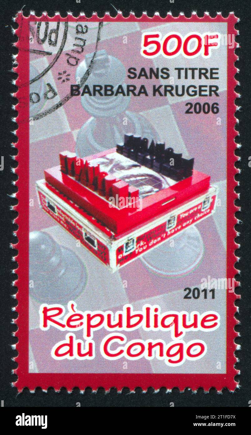 CONGO - CIRCA 2011: stamp printed by Congo, shows Chess, circa 2011 ...