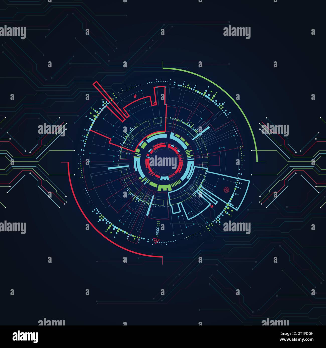 Abstract circle technology concept. Circuit board, high computer color ...