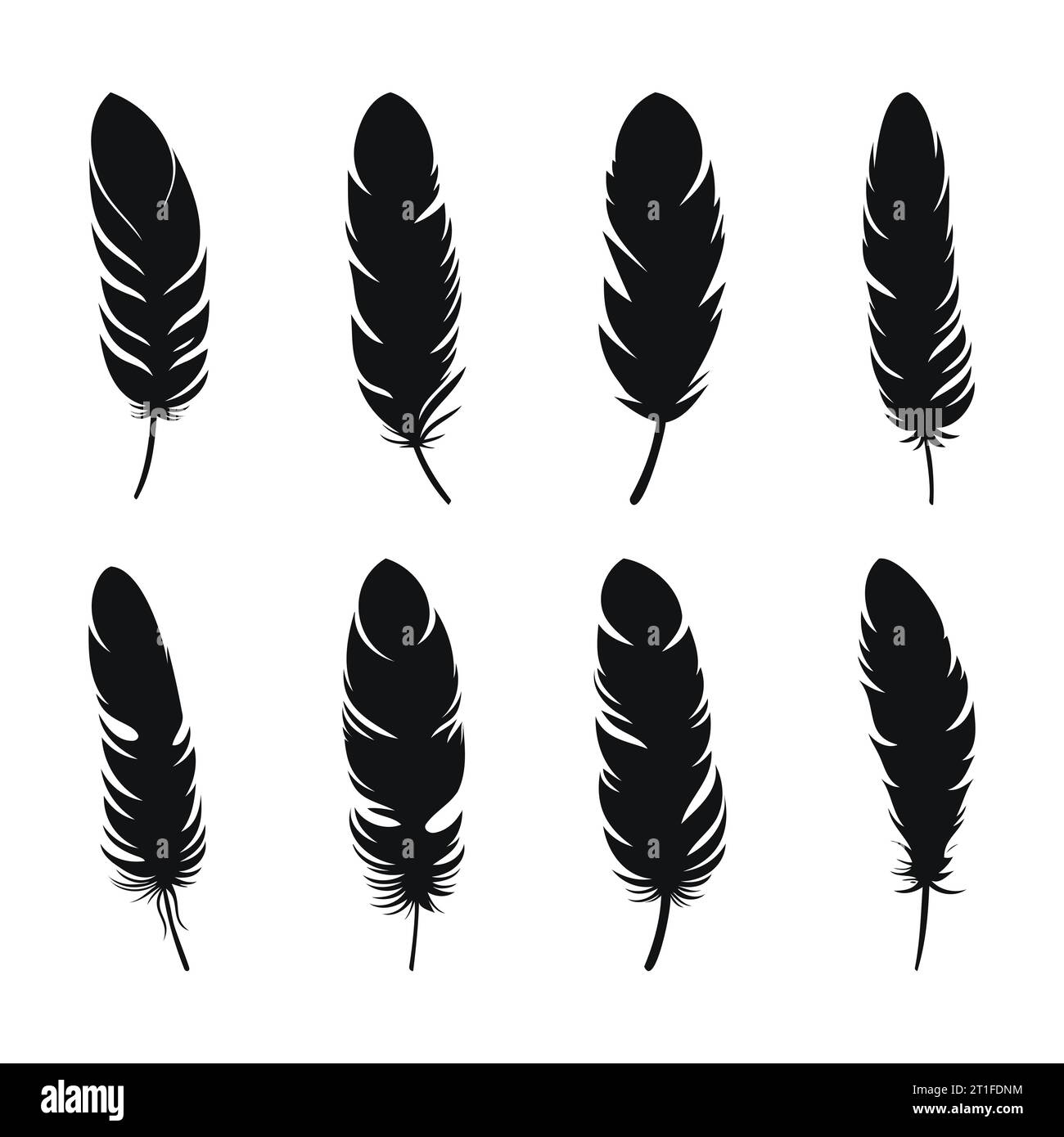 Feather Set icon, logo isolated on white background. Vector ...