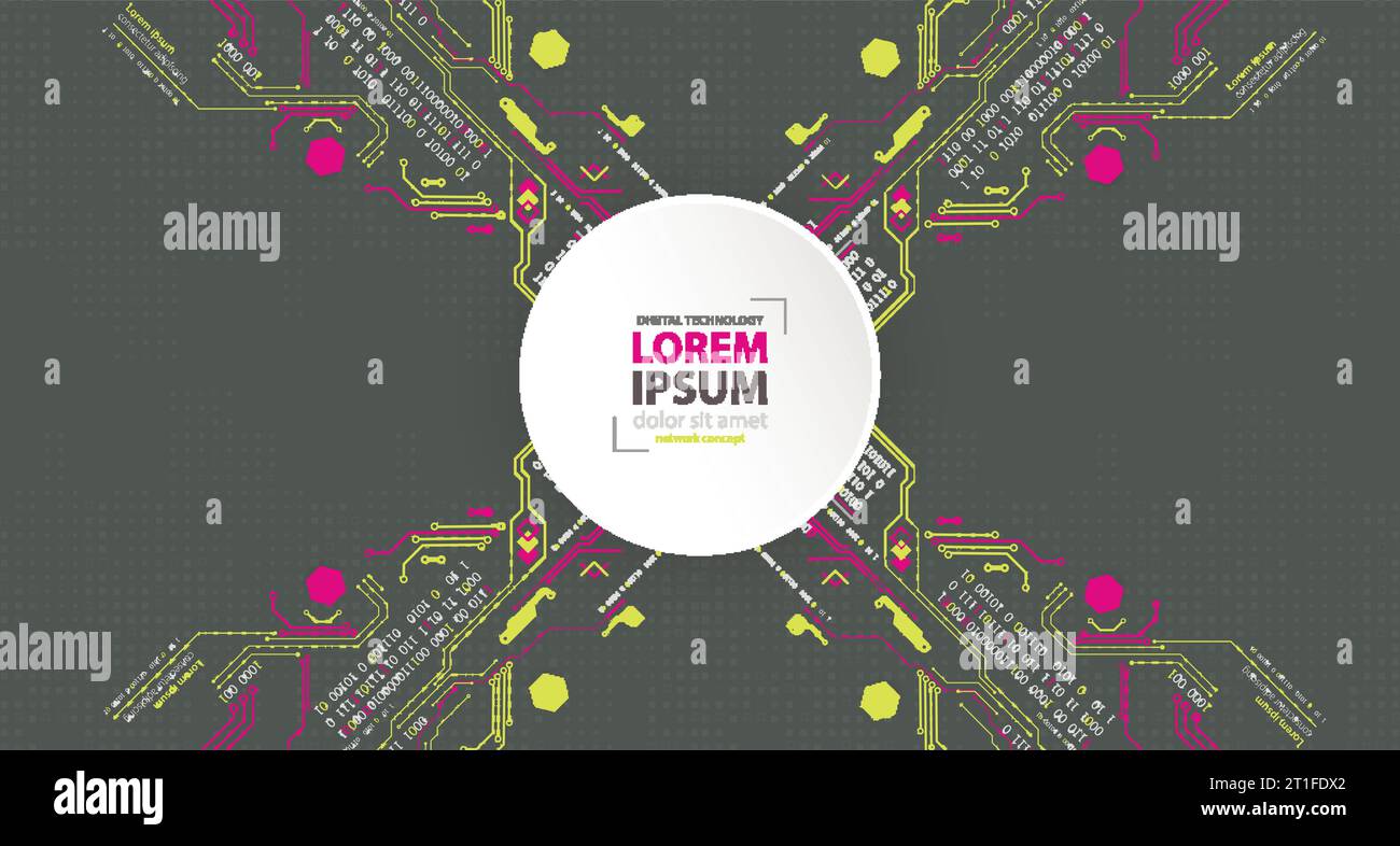 Abstract technology concept. Circuit board, high computer color ...