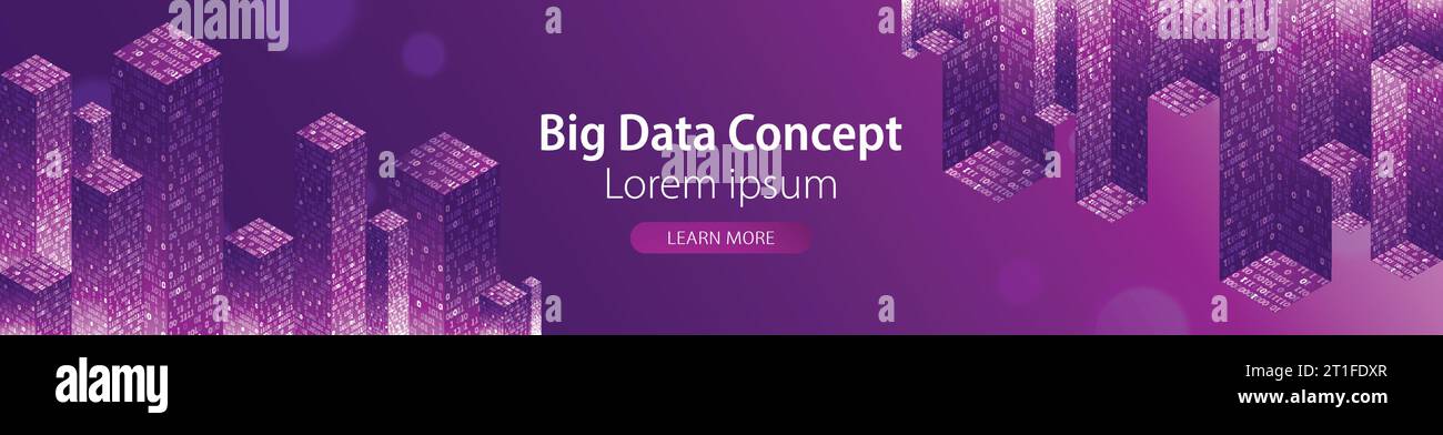 Technology background. Big data concept. Binary computer code. Vector ...