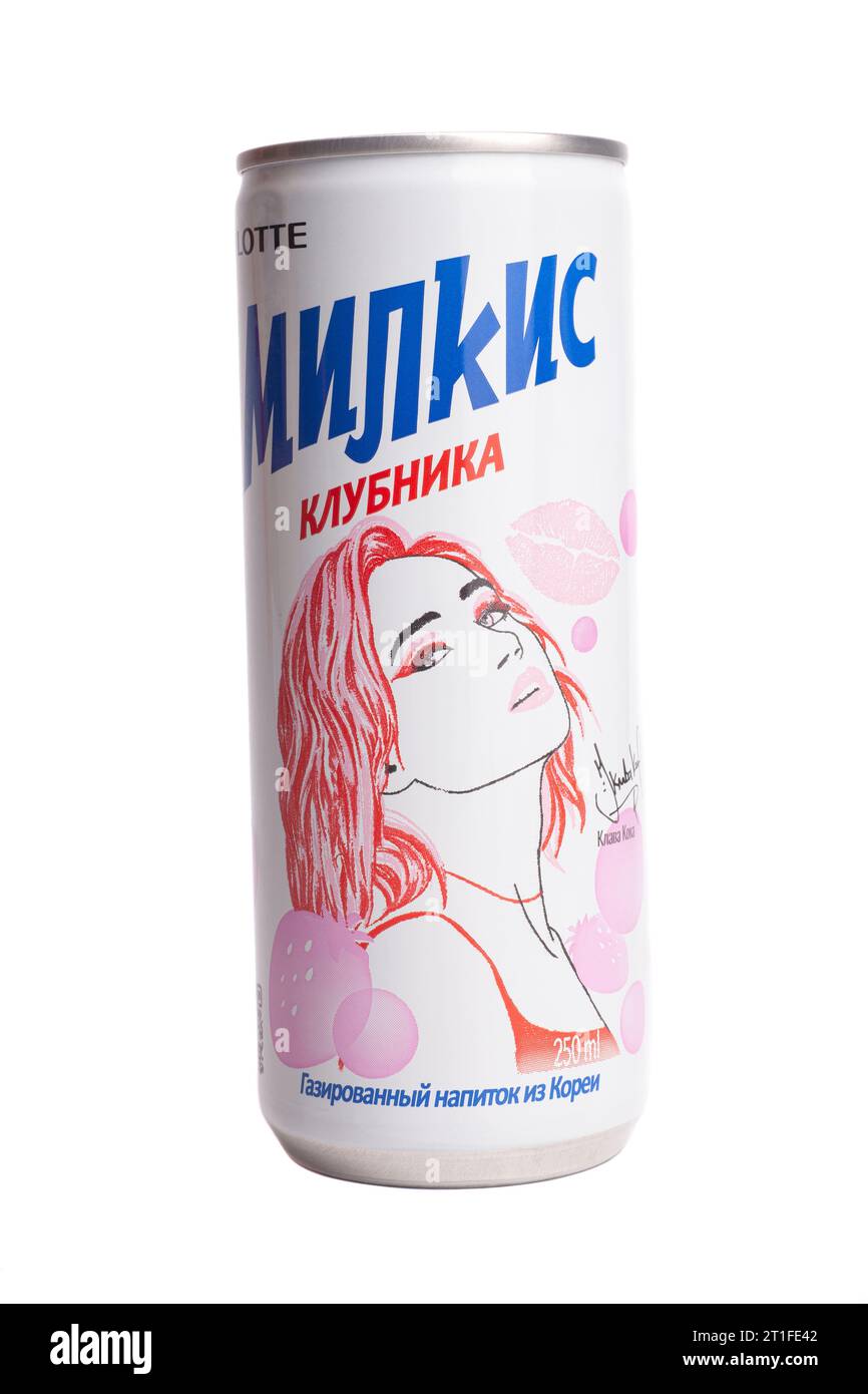 Moscow, Russia, October 02, 2023: Milkis strawberry drink Stock Photo ...