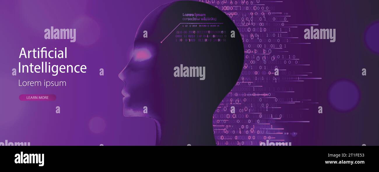Artificial intelligence (AI) and big data concept. Machine cyber mind ...