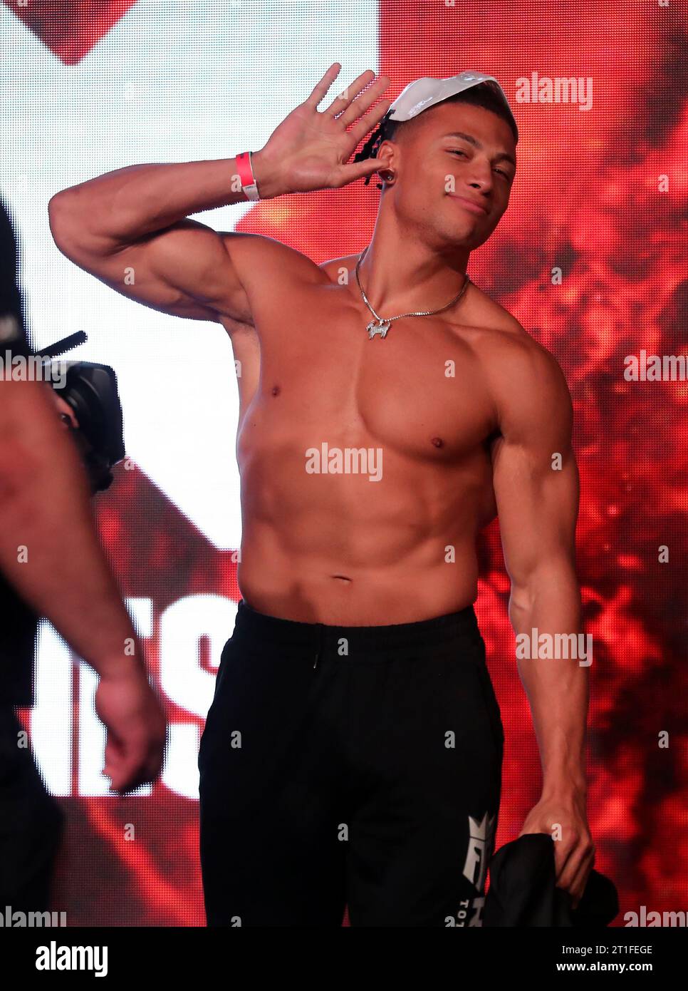 Chase DeMoor during a weigh-in at the Exchange Hall, Manchester ...