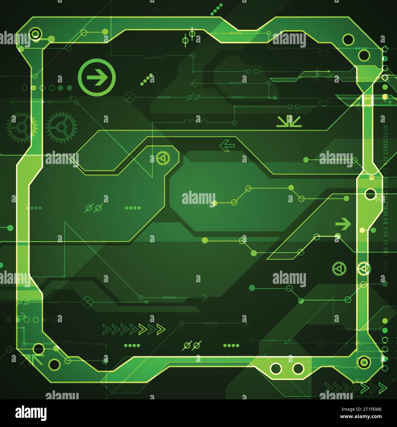 Abstract green digital communication technology background. Vector ...