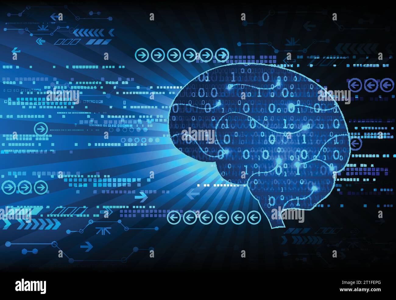 Abstract digital brain,technology concept. Vector Stock Vector Image ...