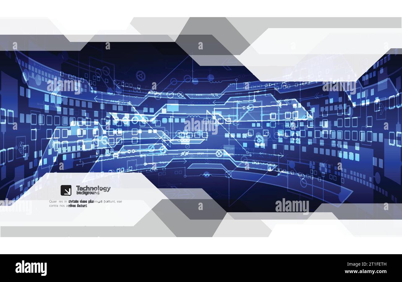 Abstract blue digital communication technology background. Vector ...