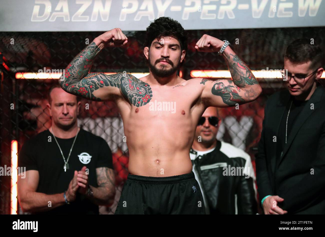 Dillon Danis during a weigh-in at the Exchange Hall, Manchester ...
