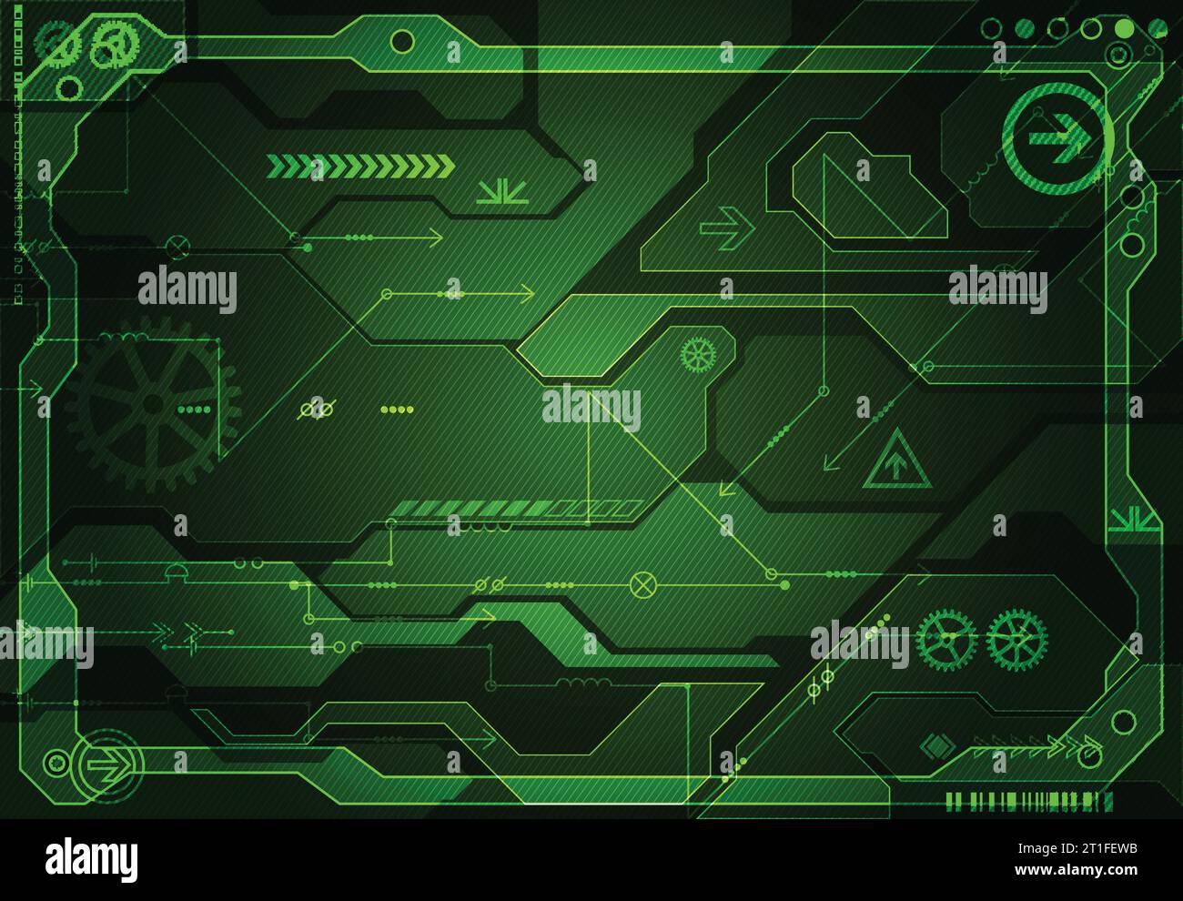 Abstract green digital communication technology background. Vector ...