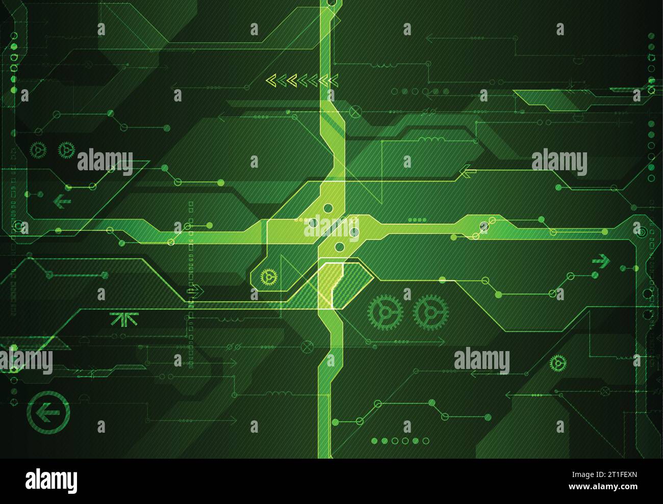 Abstract green digital communication technology background. Vector ...