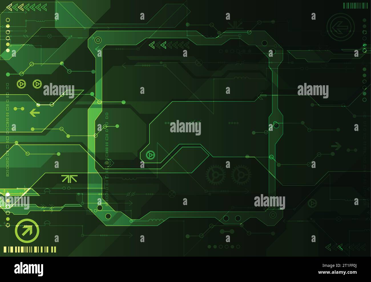 Abstract green digital communication technology background. Vector ...