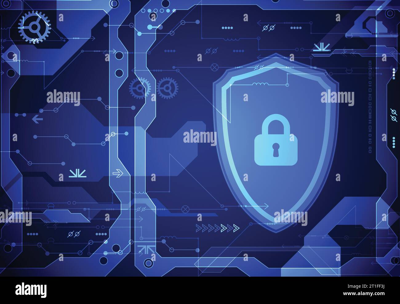 Protection concept of digital and technological background. Protect ...