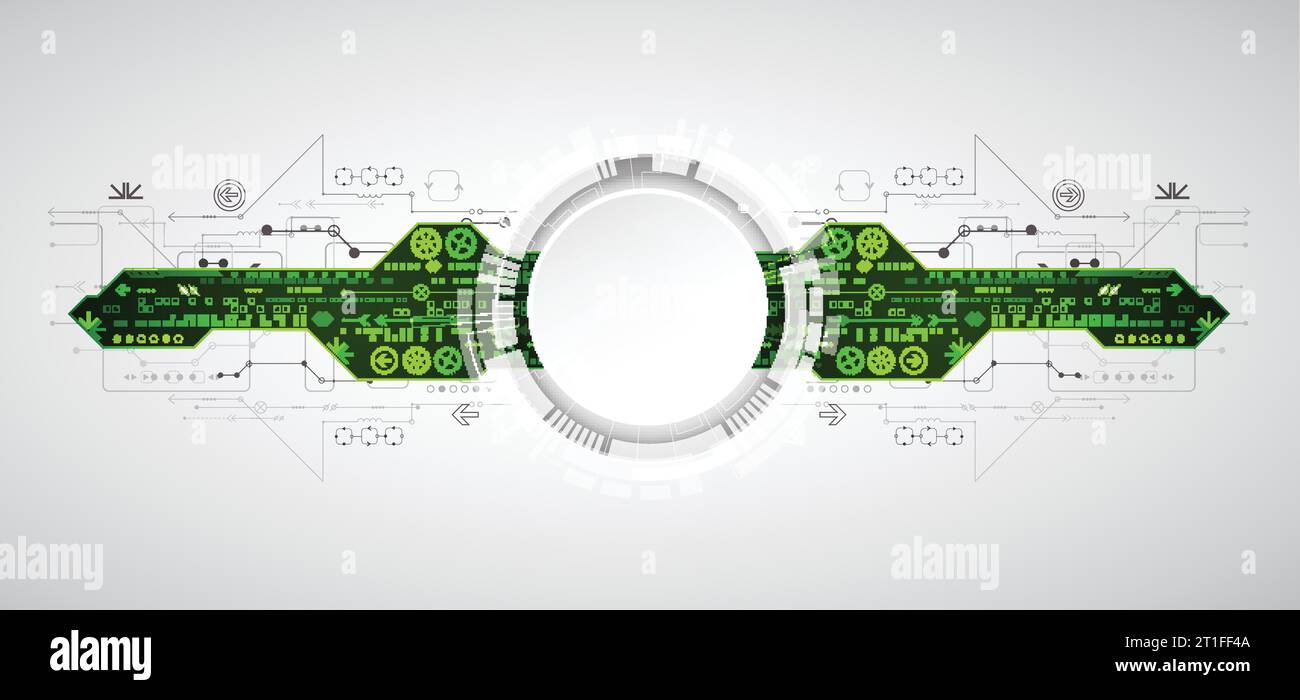 Abstract background with green technological elements. Technology ...
