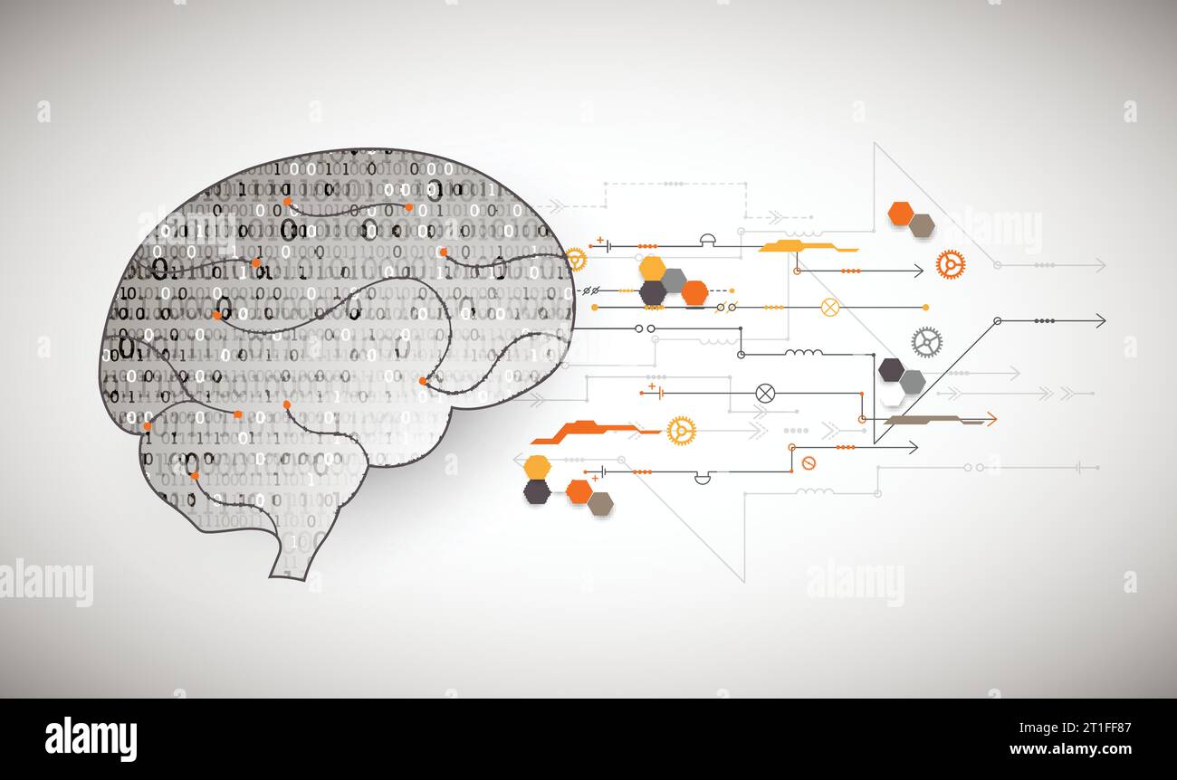 Abstract digital brain,technology concept. Vector Stock Vector Image ...