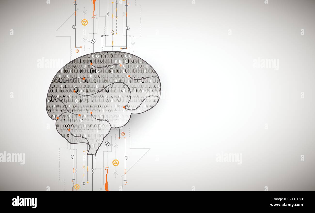 Abstract digital brain,technology concept. Vector Stock Vector Image ...