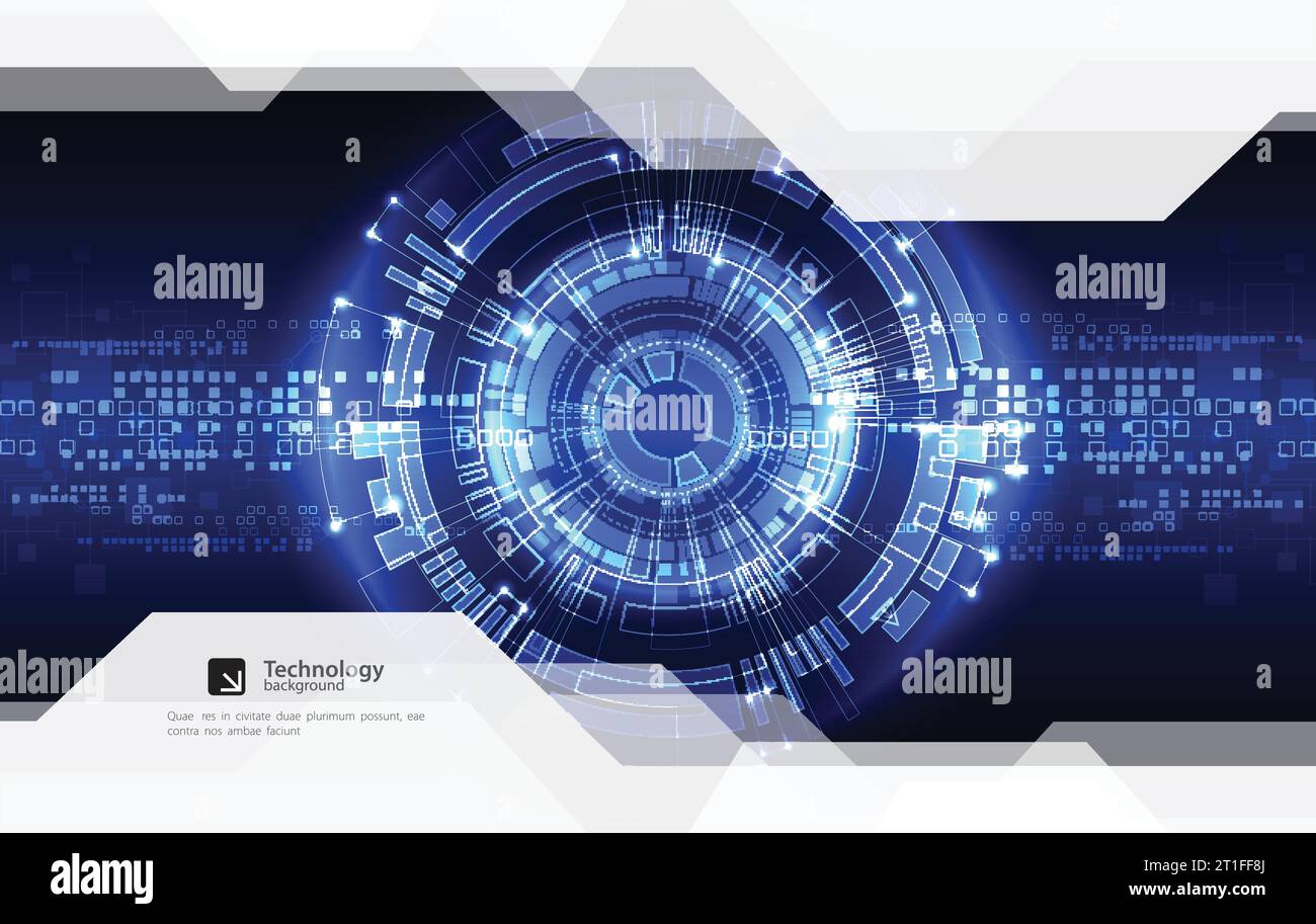 Abstract blue digital communication technology background. Vector ...