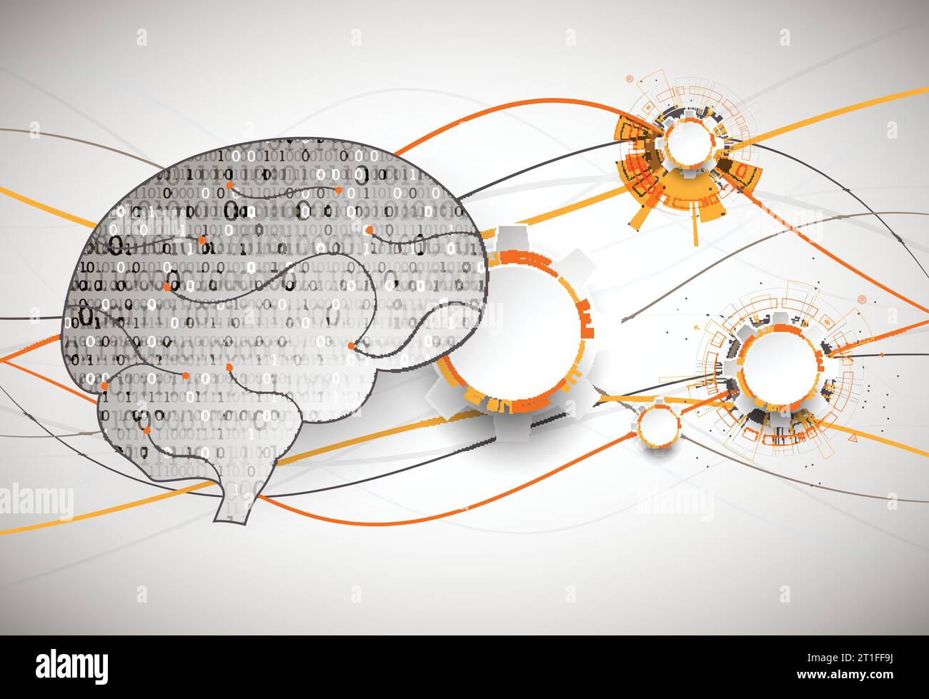 Abstract digital brain,technology concept. Vector Stock Vector Image ...