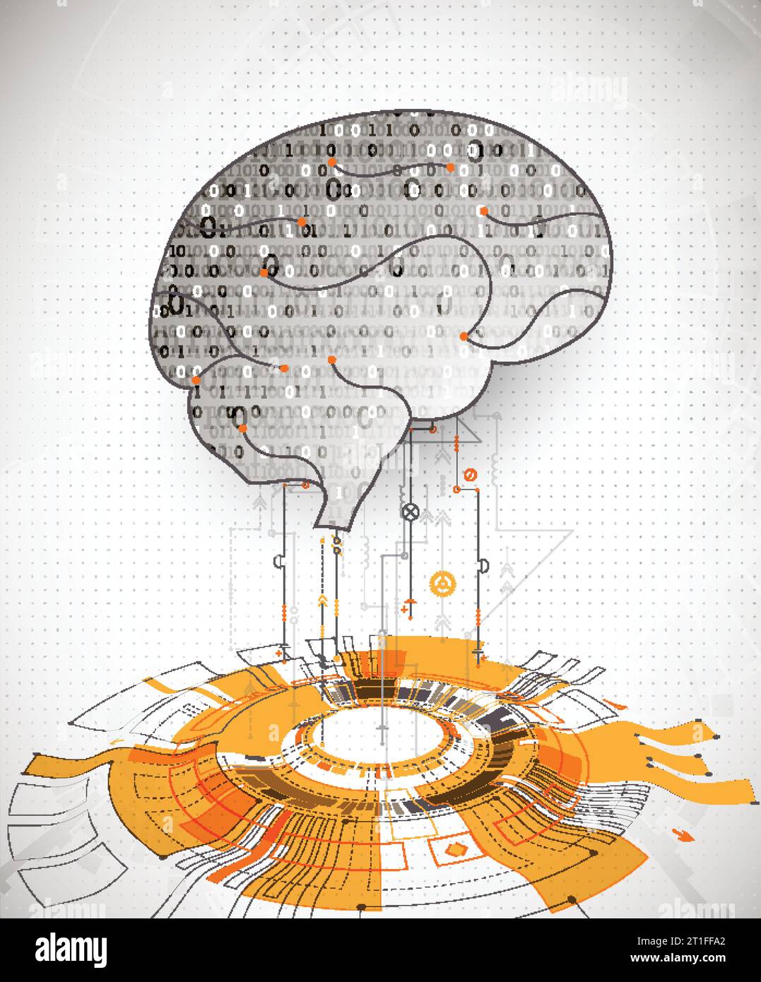 Abstract digital brain,technology concept. Vector Stock Vector Image ...