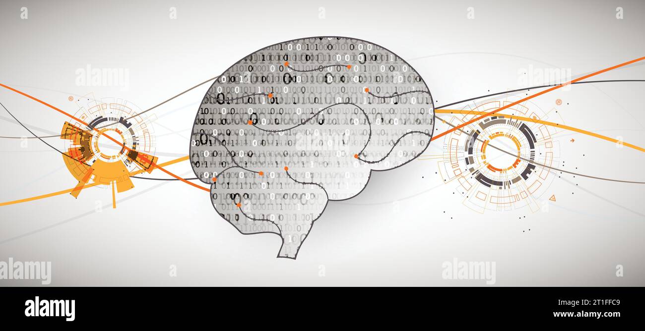 Abstract digital brain,technology concept. Vector Stock Vector Image ...