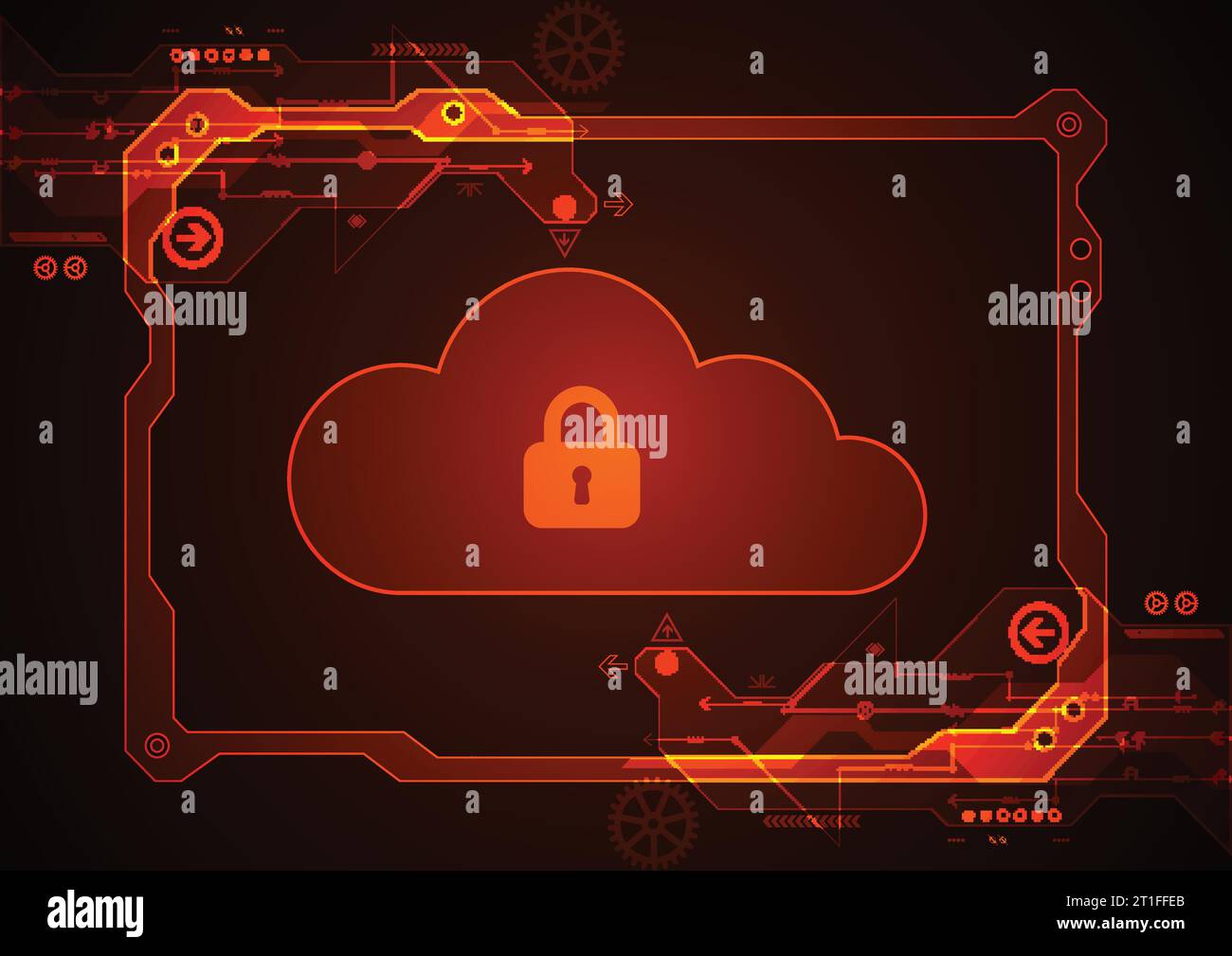 Abstract security cloud technology background. Illustration Vector ...