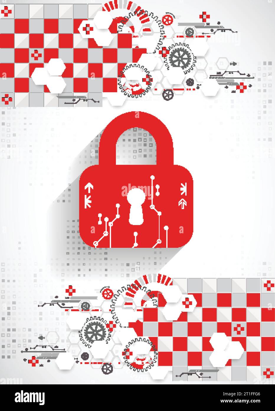Red protection background. Technology security, encode and decrypt ...
