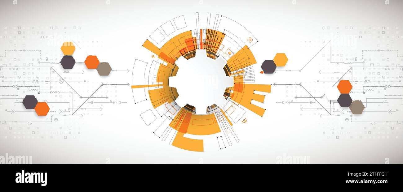 Vector illustration, Hi-tech digital technology and engineering theme ...
