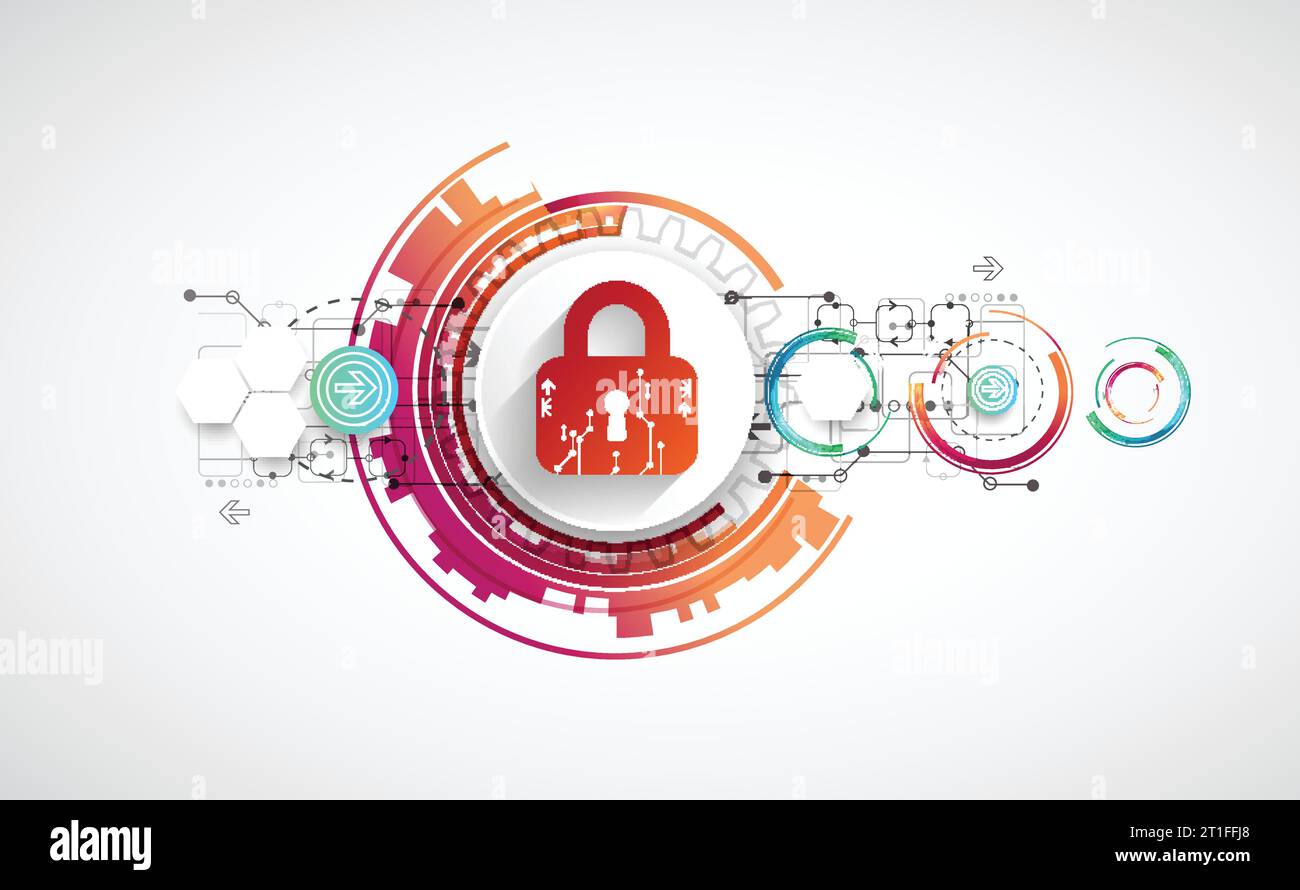 Protection background. Technology security, encode and decrypt, techno scheme, vector ...