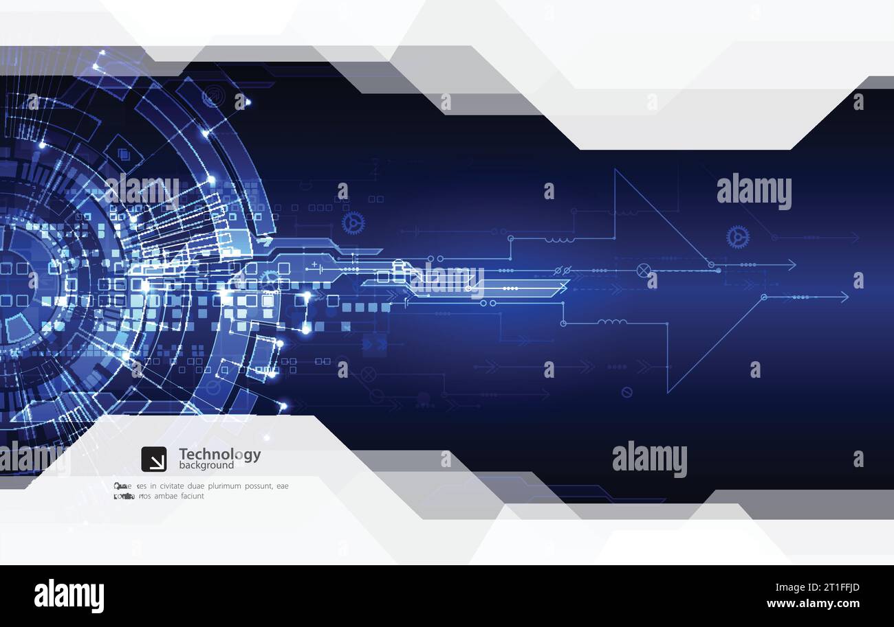 Abstract blue digital communication technology background. Vector ...