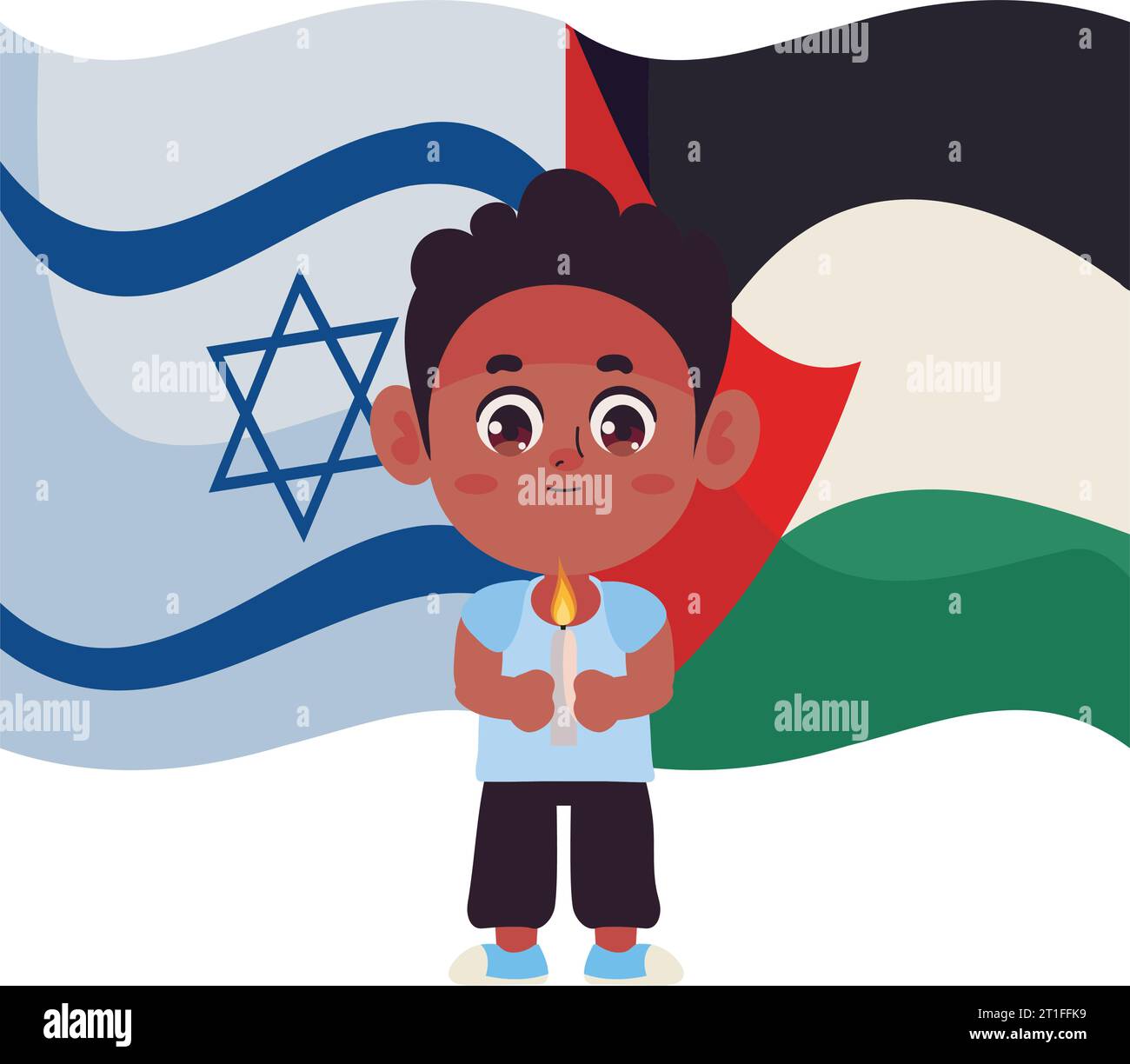 israel and palestine flags with boy Stock Vector Image & Art - Alamy