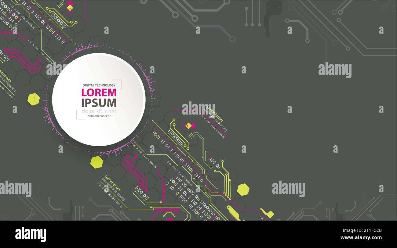 Abstract technology concept. Circuit board, high computer color ...