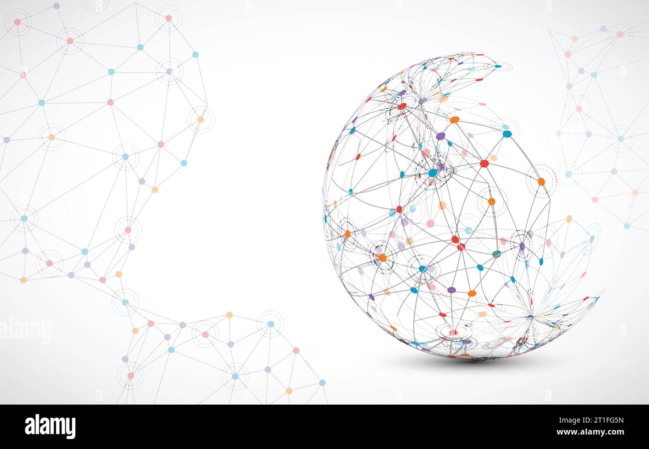 Abstract technology sphere background. Global network concept. Vector Stock Vector Image & Art ...