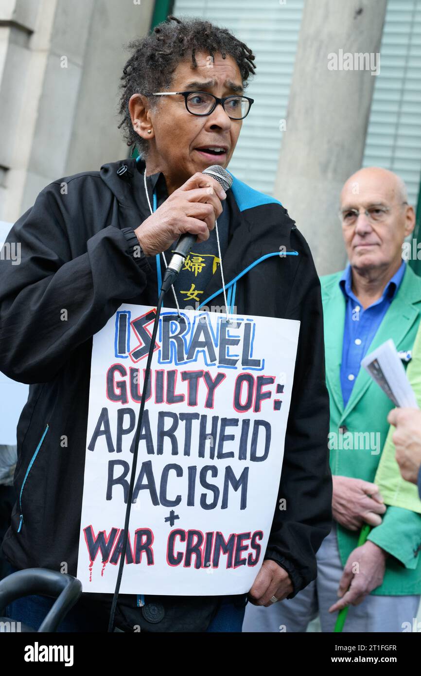 London, UK. 13 October, 2023. A speaker from Women of Colour in the ...