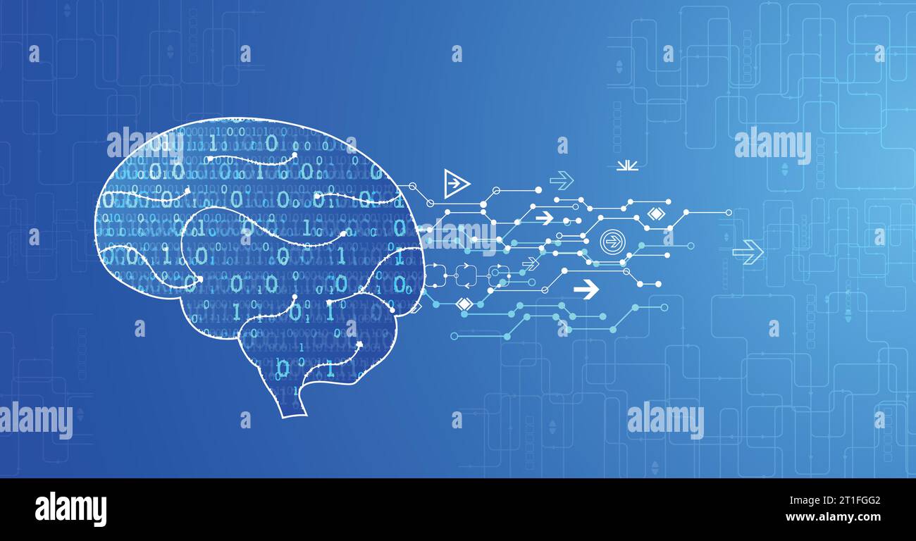 Abstract digital brain,technology concept. Vector Stock Vector Image ...