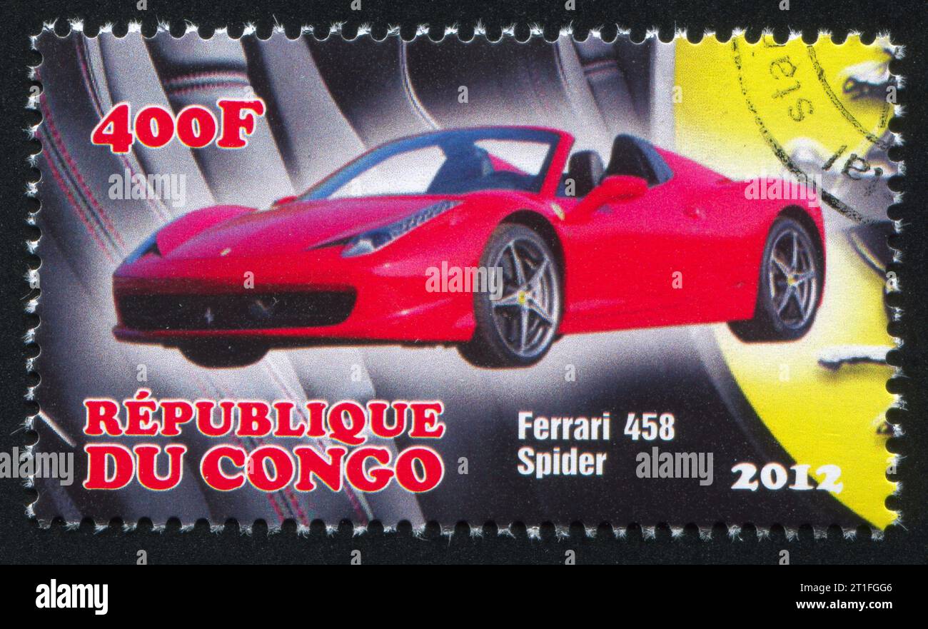 CONGO - CIRCA 2012: stamp printed by Congo, shows Ferrari, circa 2012 ...