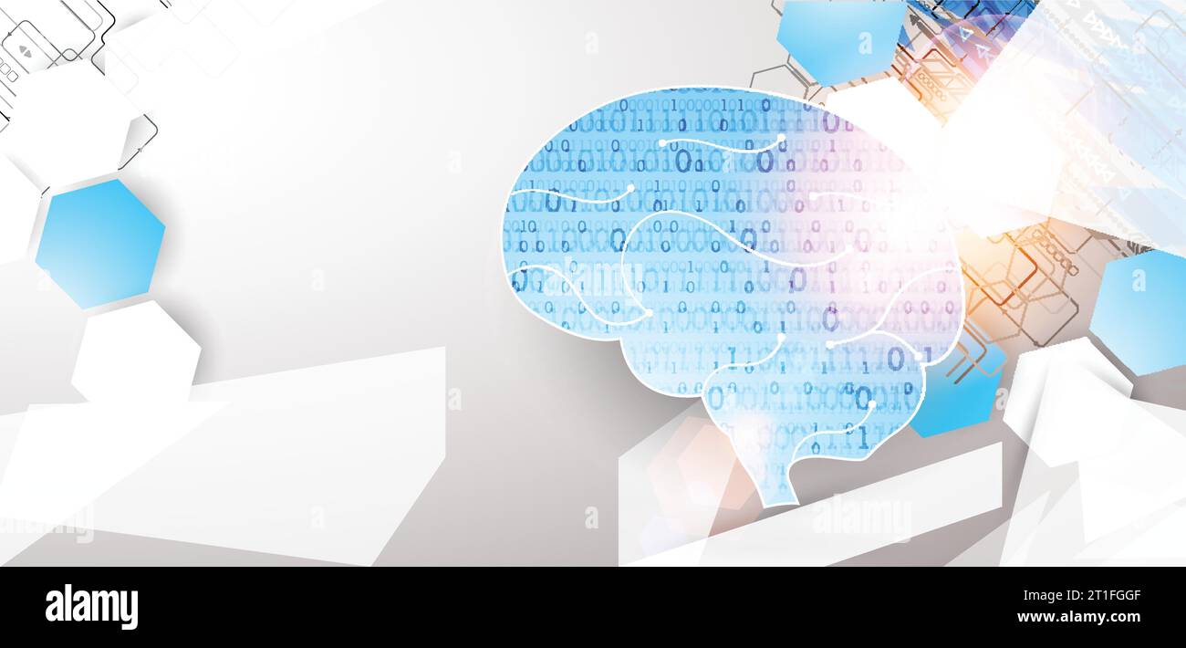 Abstract digital brain,technology concept. Vector Stock Vector Image ...