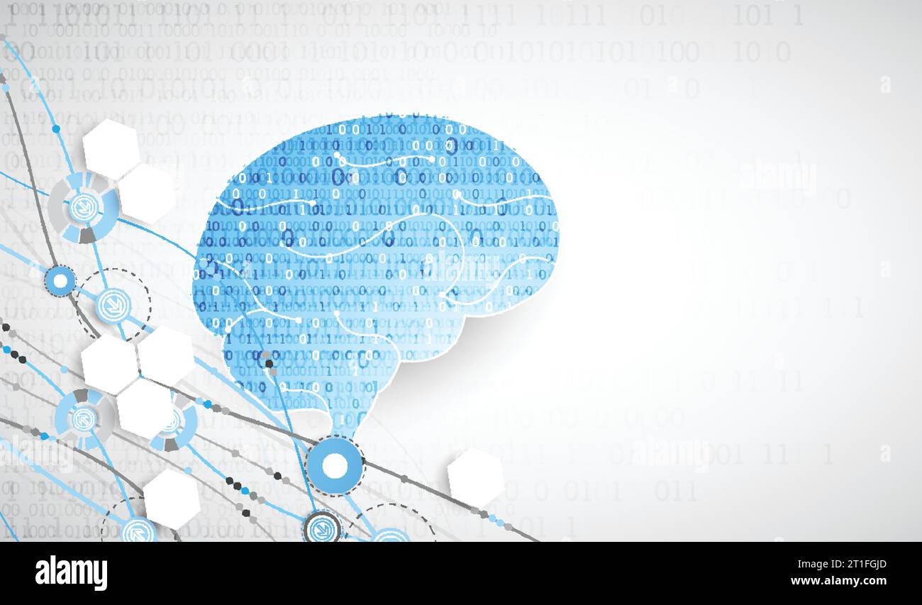 Abstract digital brain,technology concept. Vector Stock Vector Image ...
