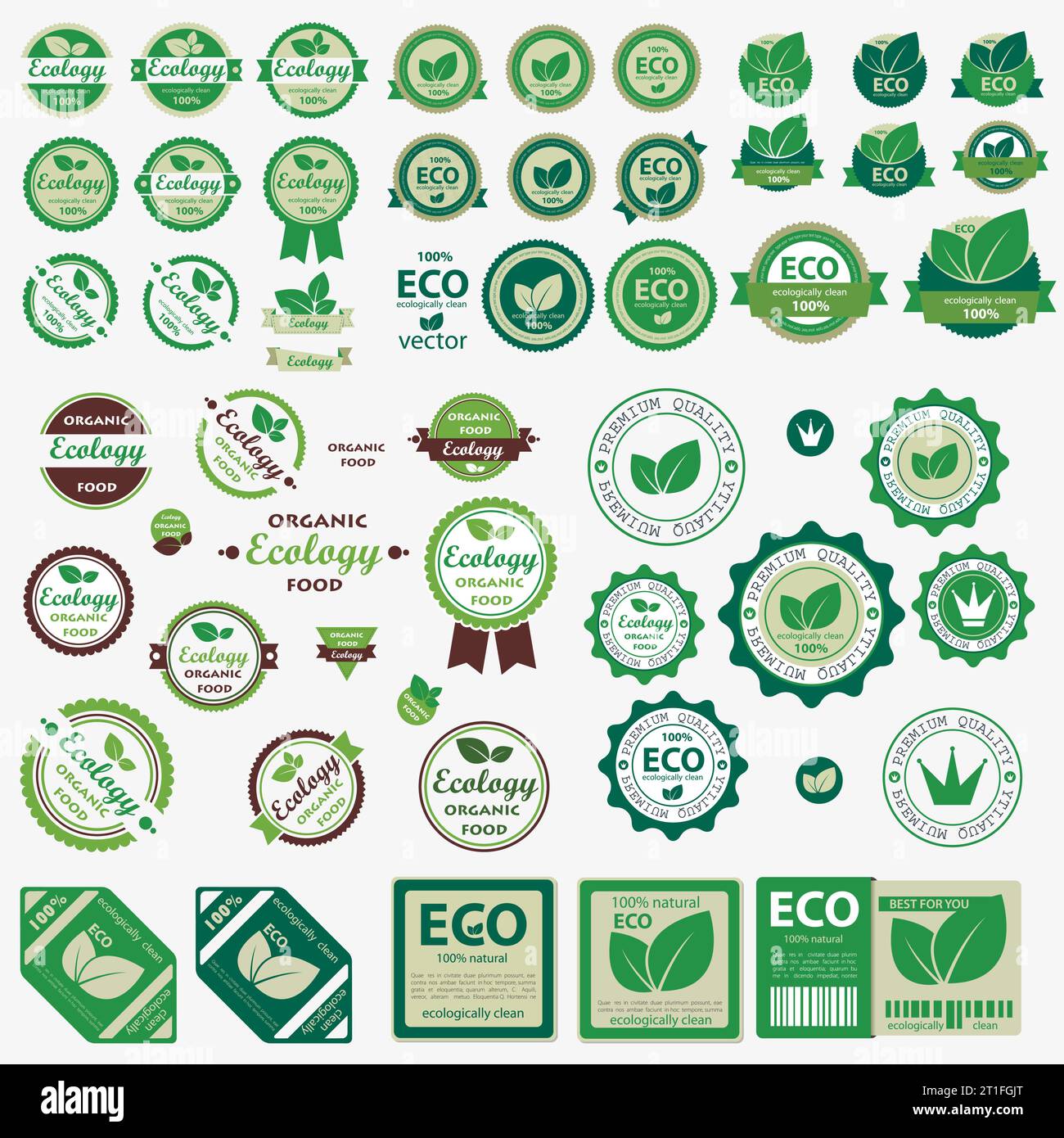 Big set of Eco labels with retro vintage design. Vector Stock Vector ...