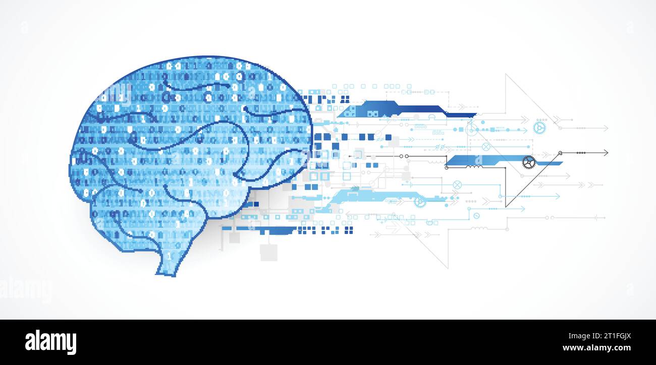 Abstract digital brain,technology concept. Vector Stock Vector Image ...