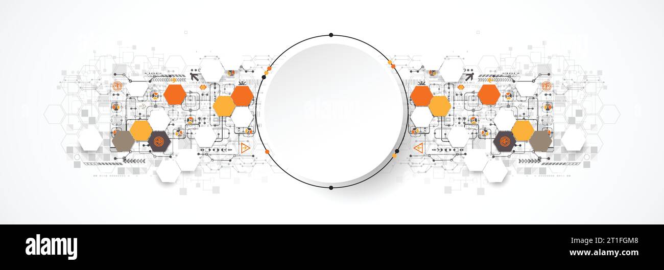 Abstract circle technology concept. Circuit board, high computer color ...